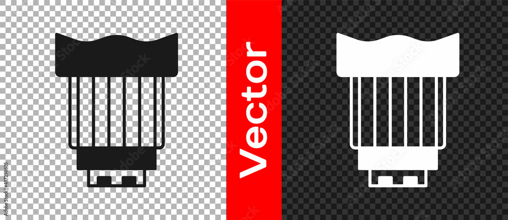 Black Camera photo lens icon isolated on transparent background. Vector ...