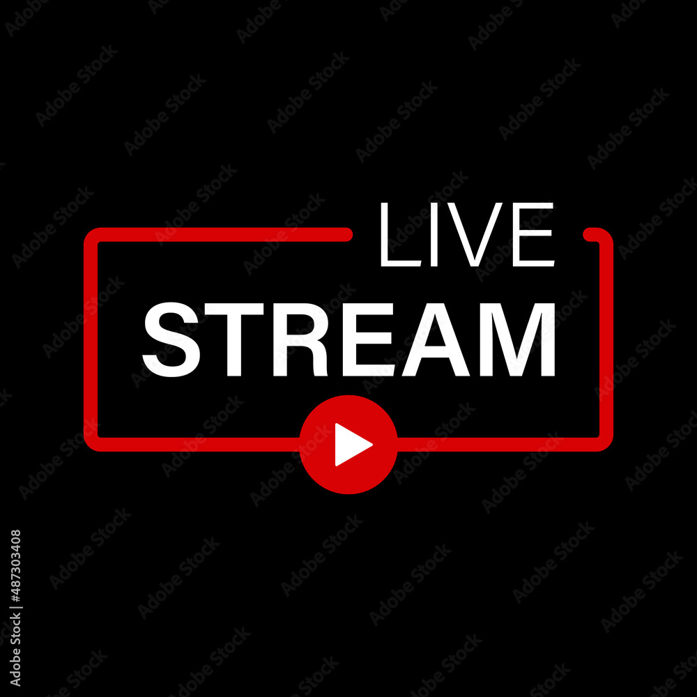 Red Live Line Stream Sign. Streaming TV Banner. Online Broadcast, News ...