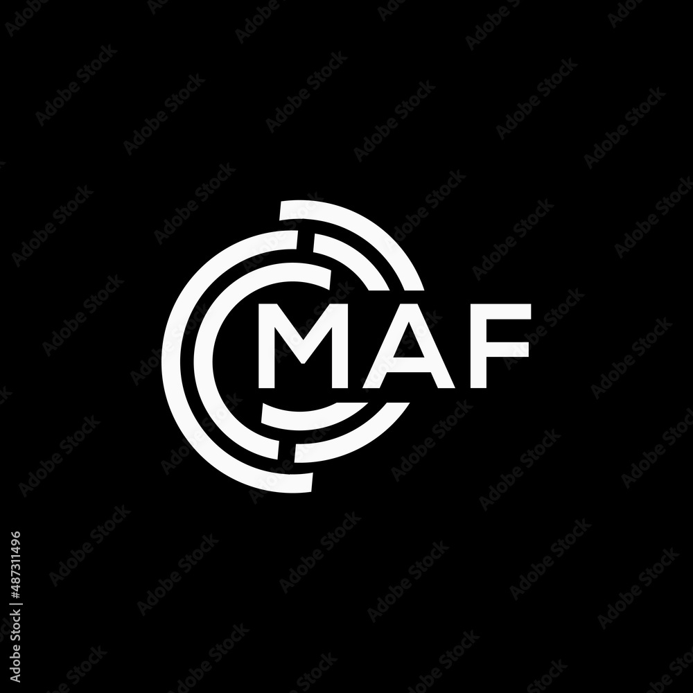 MAF letter logo design on black background.MAF creative initials letter ...