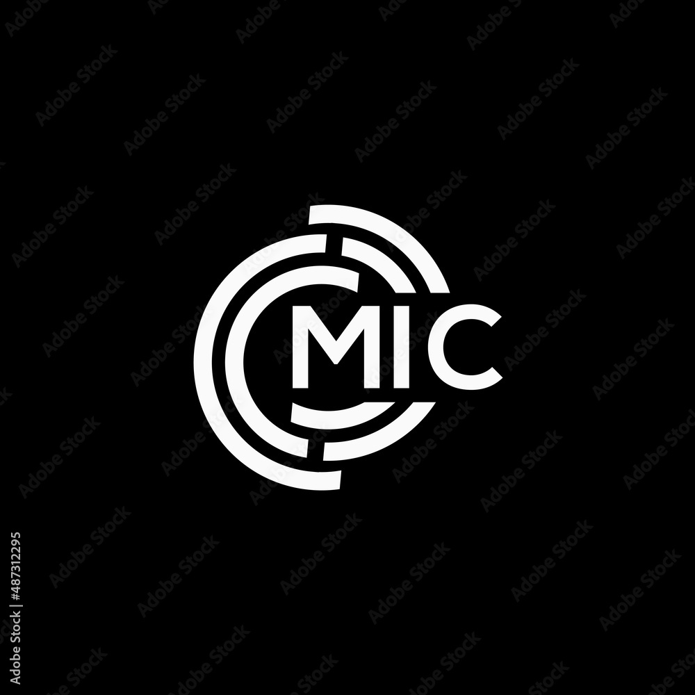MIC letter logo design on black background.MIC creative initials letter ...