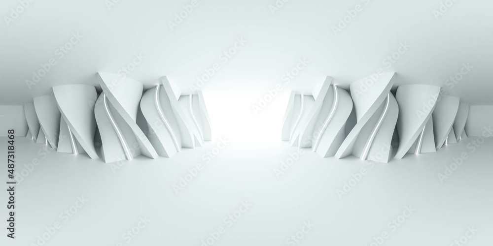 360 degree full panorama environment map of bright white abstract ...