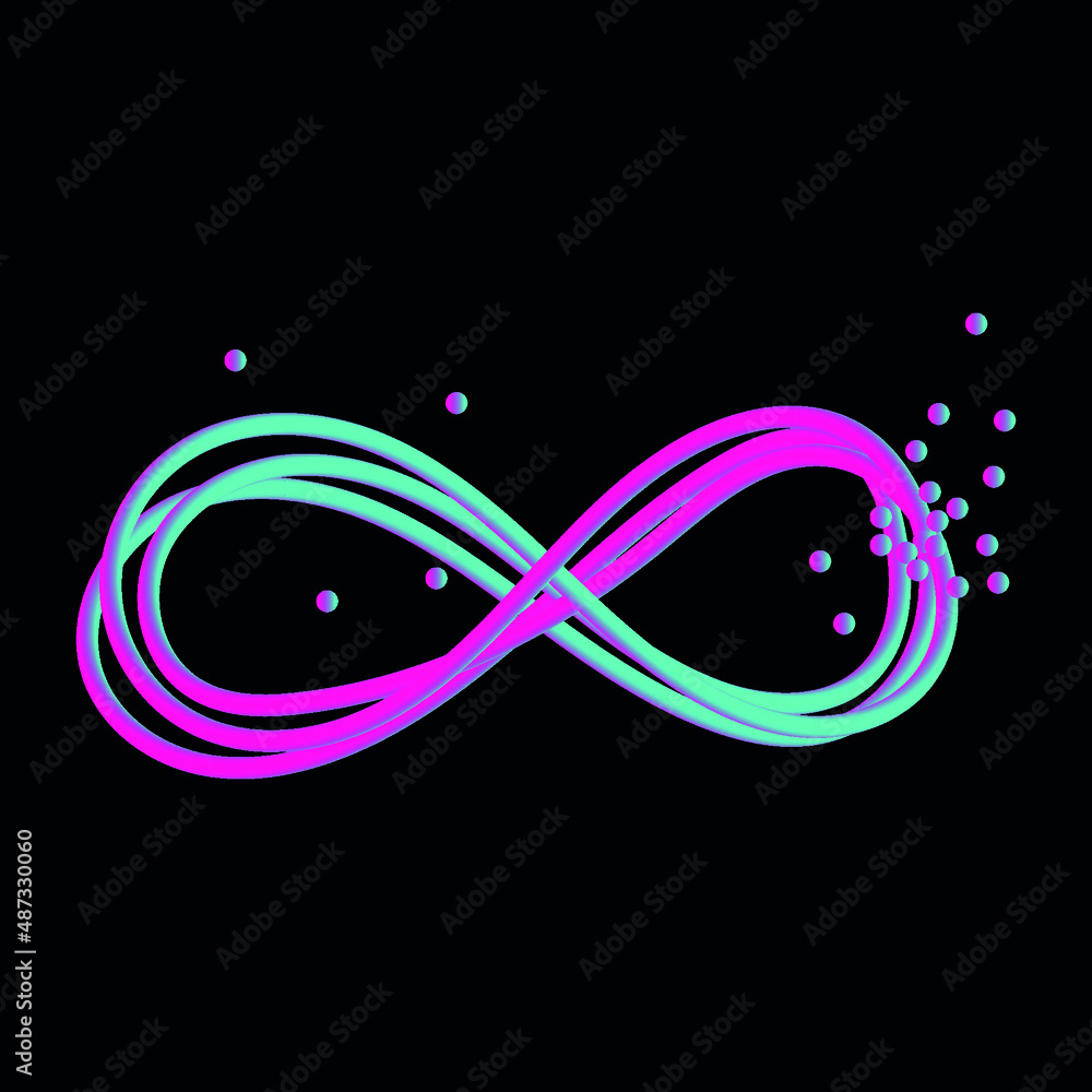 Infinity sign with 3d effect. Colorful gradient in the shape of the ...