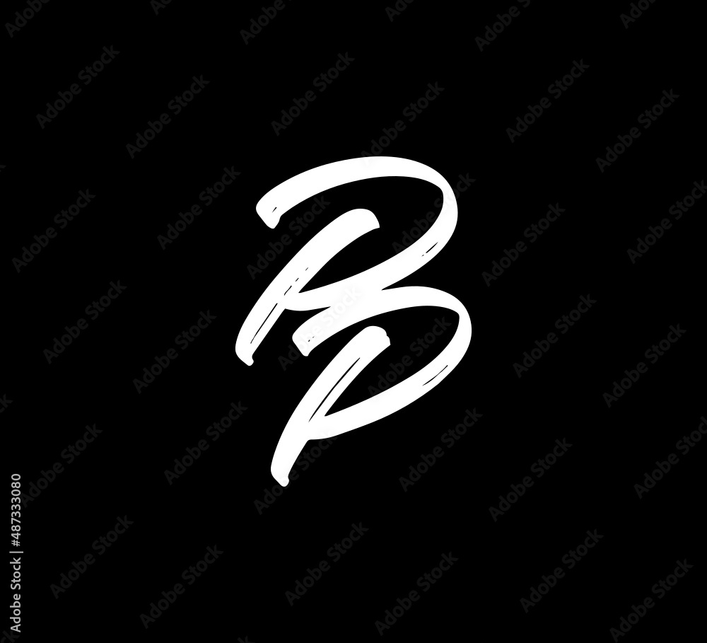 White Vector Letters Logo Brush Handlettering Calligraphy Style In ...