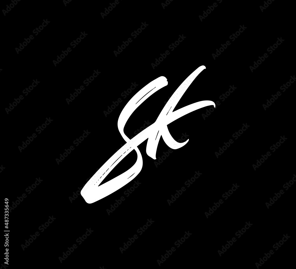 White Vector Letters Logo Brush Handlettering Calligraphy Style In ...