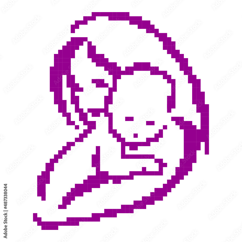 Pixel art style mother and child. Vector illustration Stock Vector ...