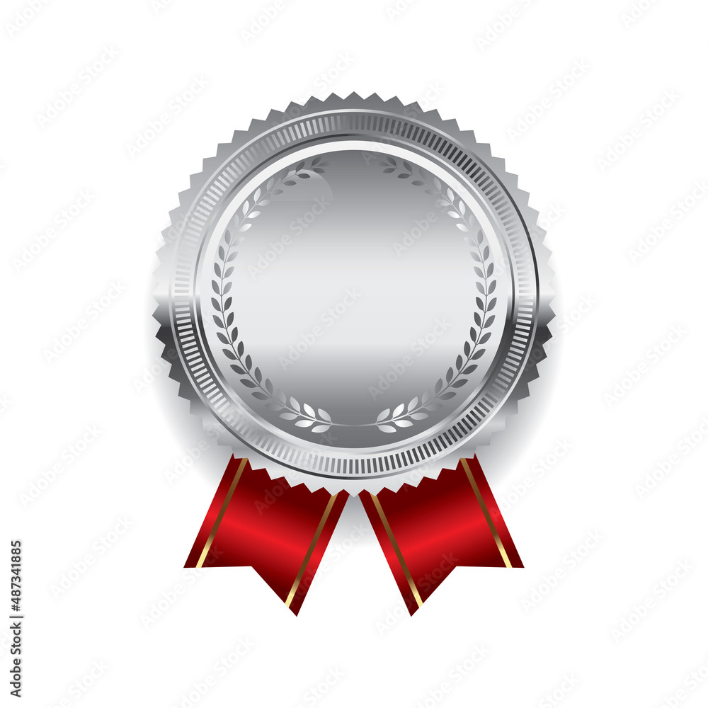 Blank silver medal template illustration Stock Vector | Adobe Stock