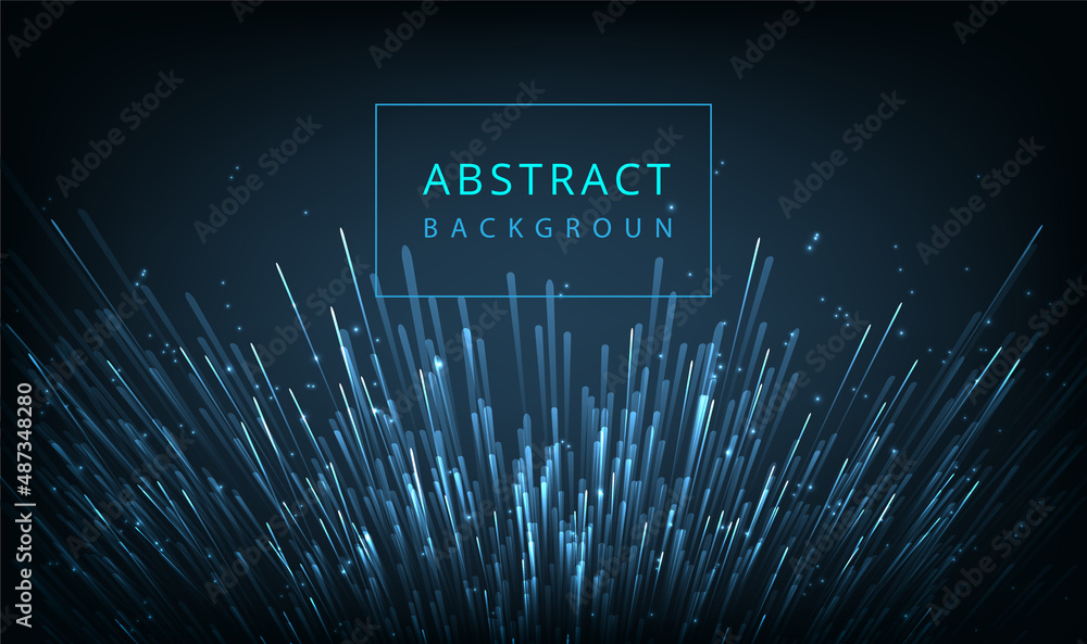 Abstract lines speed technology design.Lines moving fast over dark blue ...