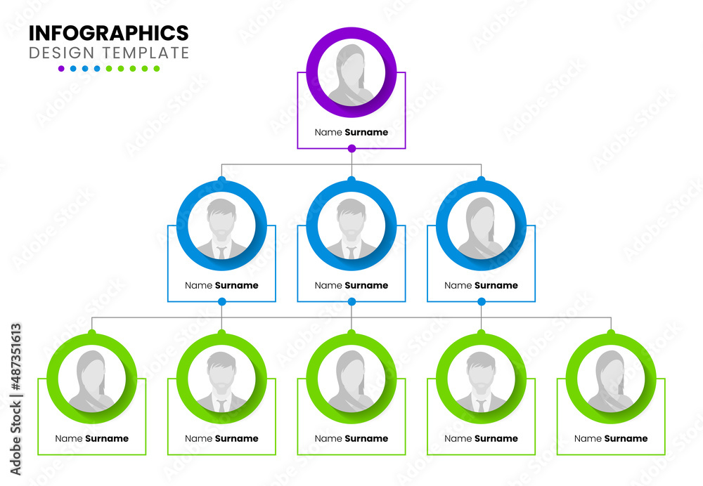 Infographic design template. Organization chart. Business hierarchy ...