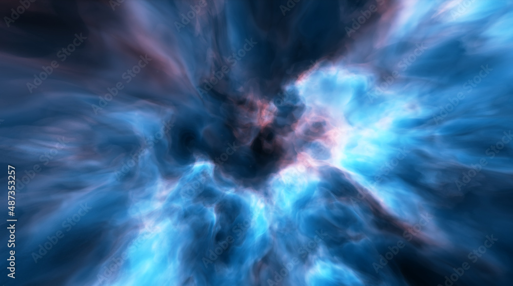 Planetary nebula in space. Cloud of ionized gas, collapse of star ...