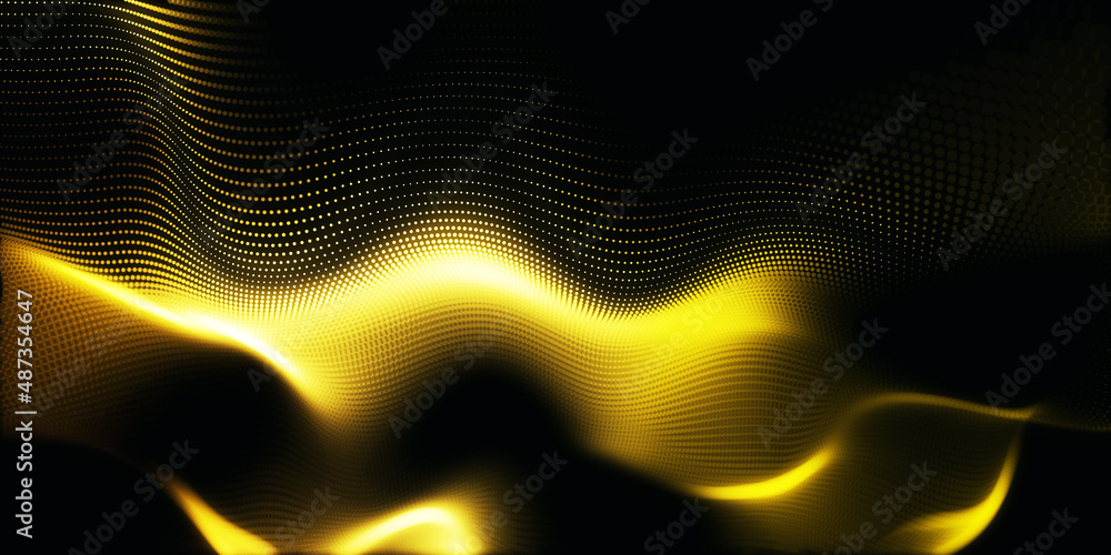 Abstract gold shiny wave design element. Curve gold wave glitter line ...