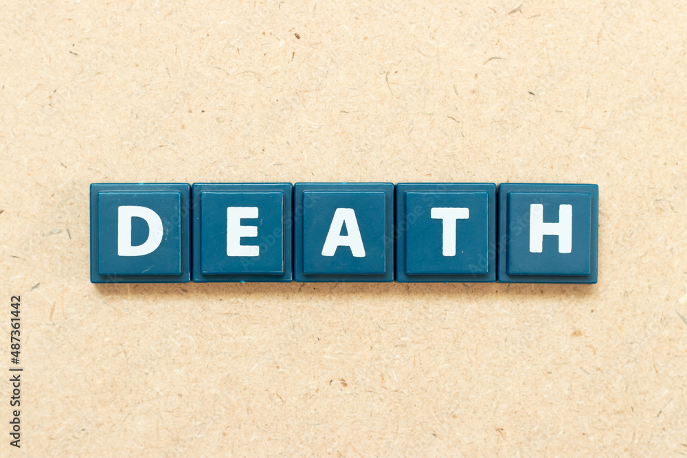 Tile alphabet letter in word death on wood background Stock Photo ...