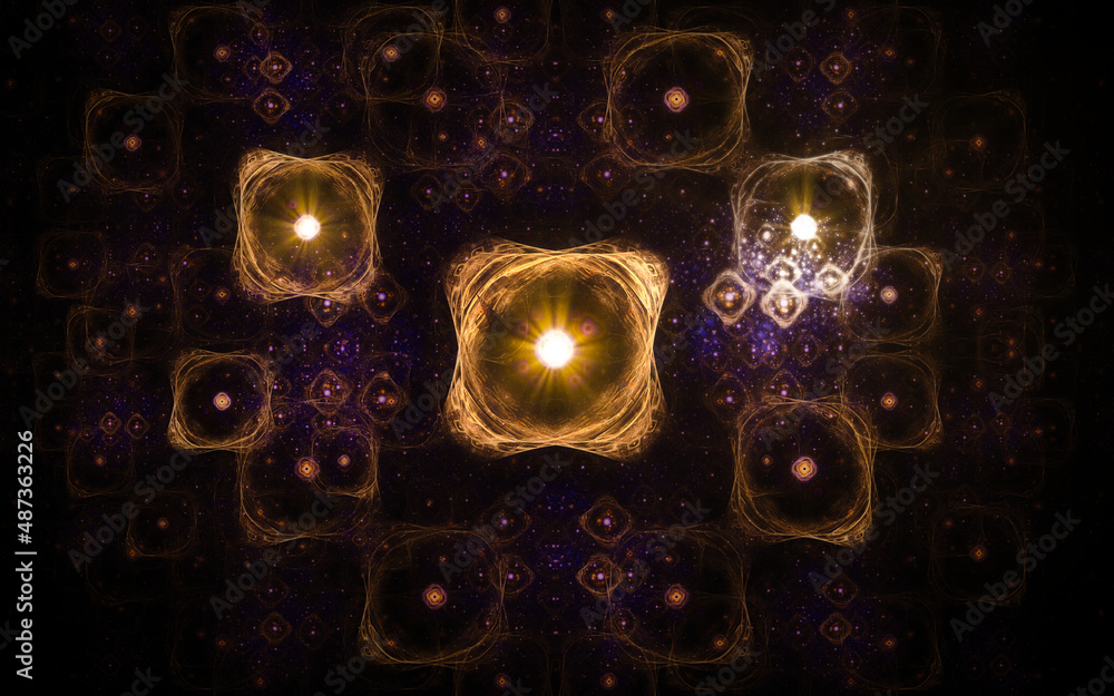 abstract illustration of a computer generated fantastic star in various ...