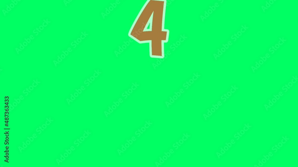 Vidéo Stock Moving down Cartoon Number 4 four animation green screen ...