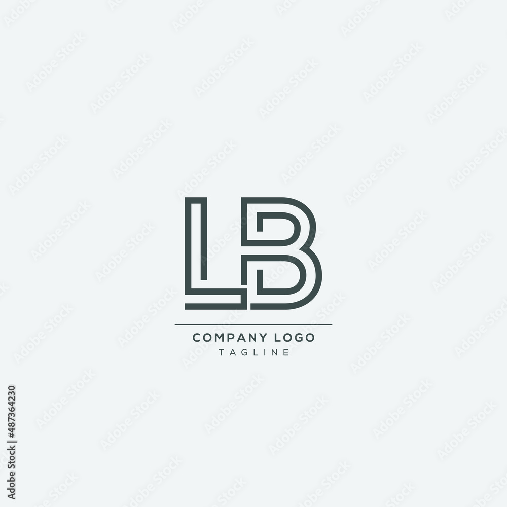 Abstract premium linear letter LB logo icon design modern minimal style ...