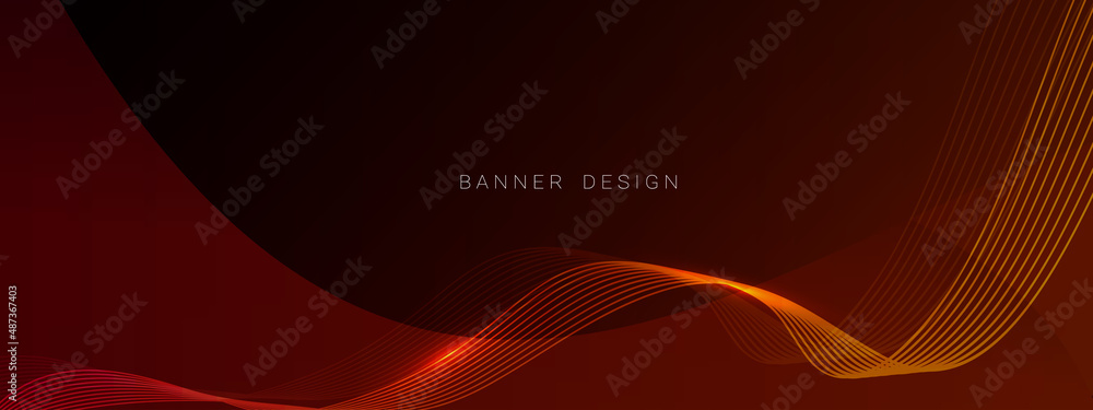 Abstract dynamic red flyer background with shiny lines vector ...