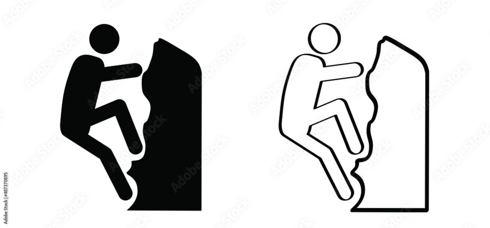mountaineering, climbing icon or symbol. Activity, extreme sports ...