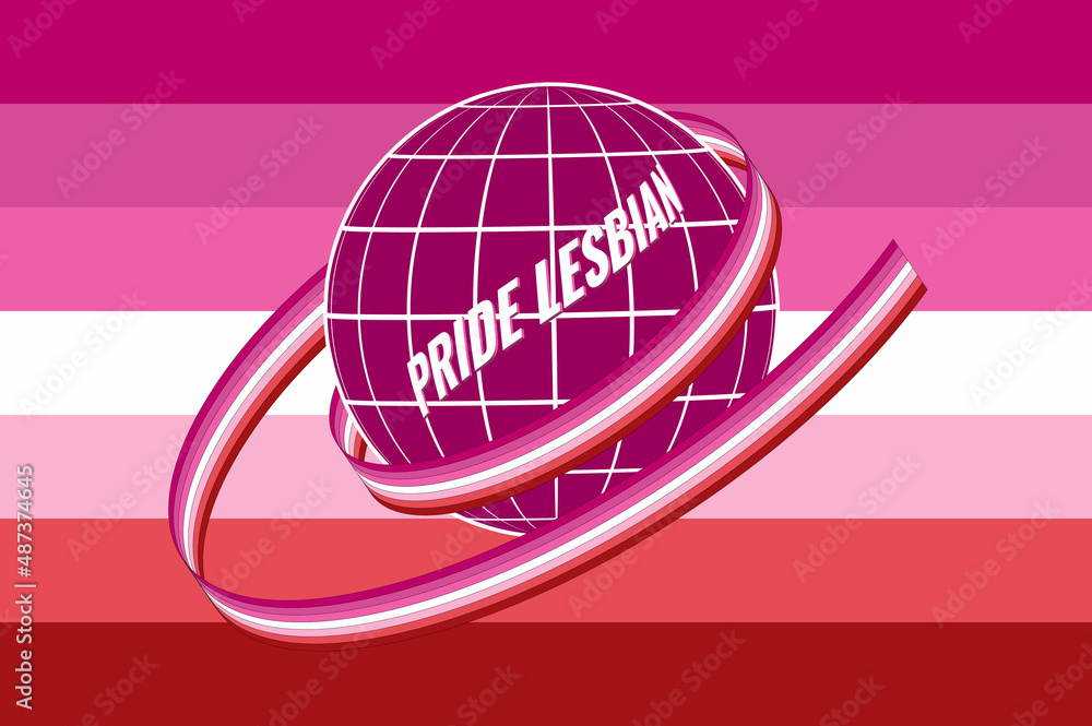Women's lesbian subculture symbol. Illustration. The ground, painted in ...