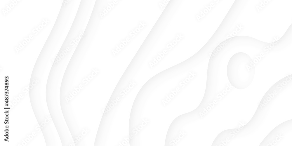 Abstract paper cut white background. Topographic canyon map light ...