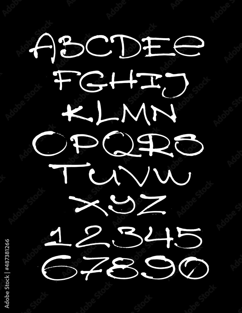 Hand writing lettering font. Vector alphabet Stock Vector | Adobe Stock