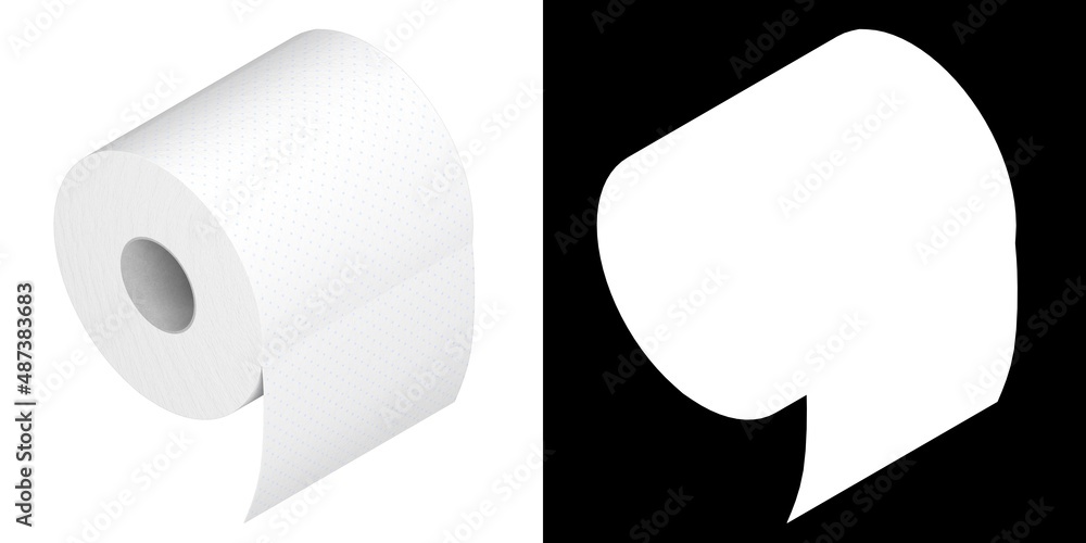 3D rendering illustration of a toilet paper roll Stock Illustration ...