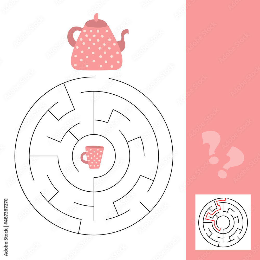 Education logic maze game for preschool kids. Kids activity sheet ...
