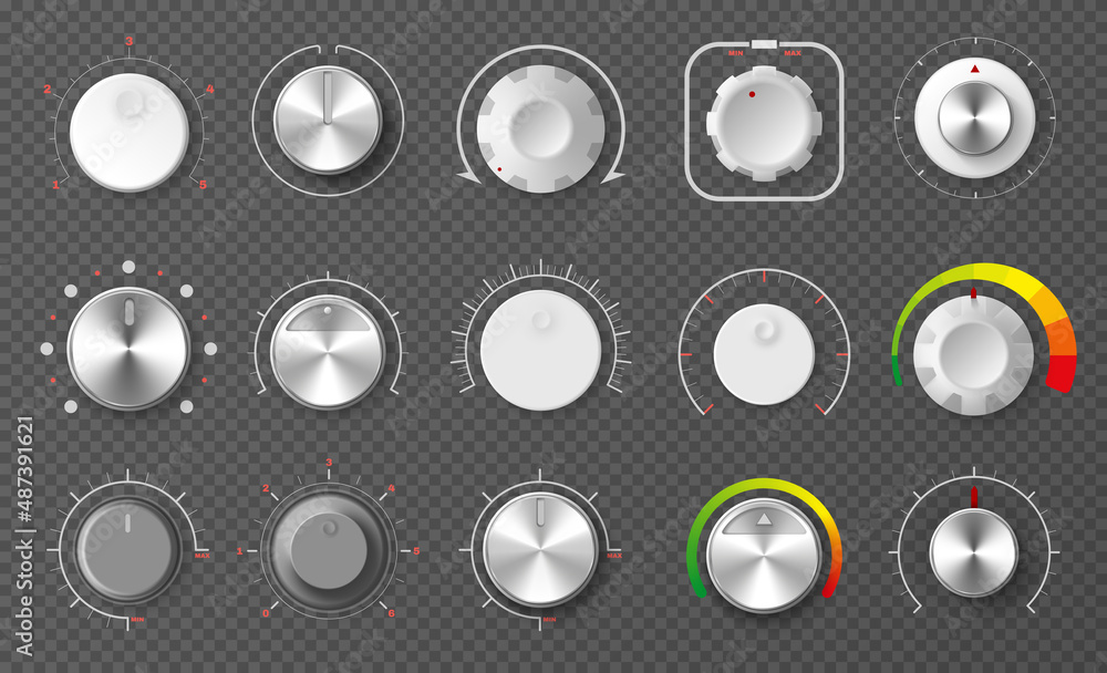 Round Adjustment Dial Transparent Set Stock Vector | Adobe Stock