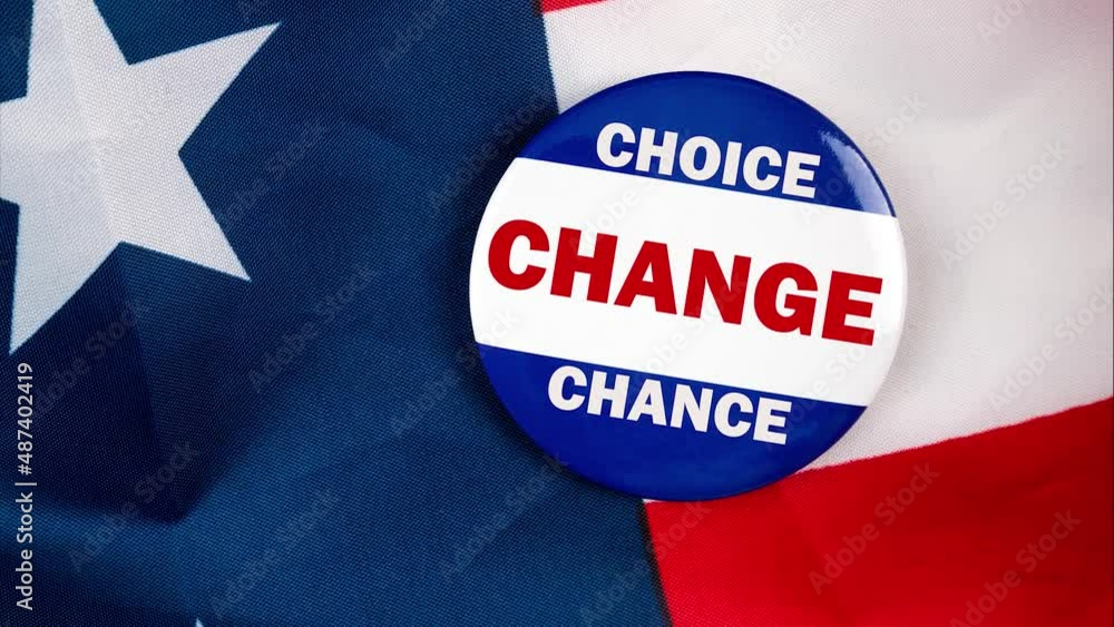 choice change chance text on election button laying on the star ...