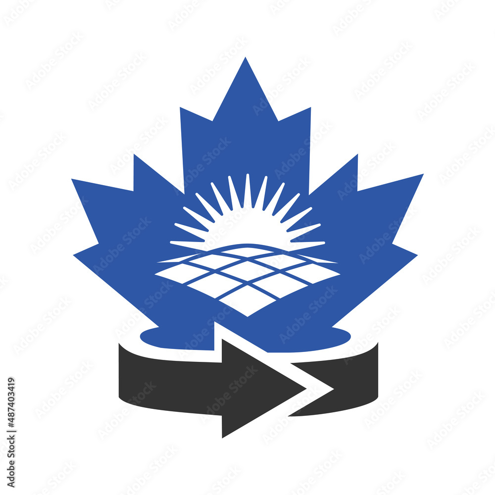 Maple Solar Logo design. Canadian Solar Logo. Red Maple Leaf with Solar ...