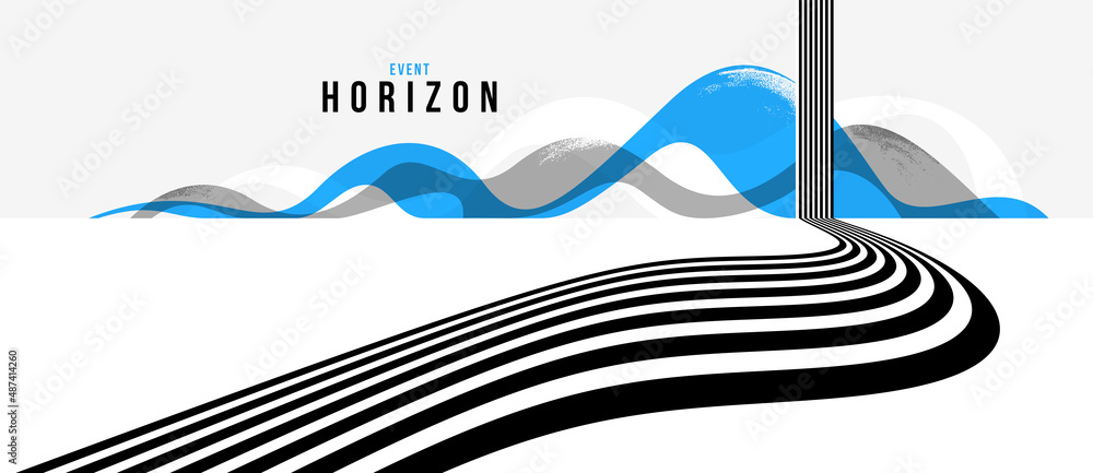 Linear composition vector road to horizon, abstract background with ...