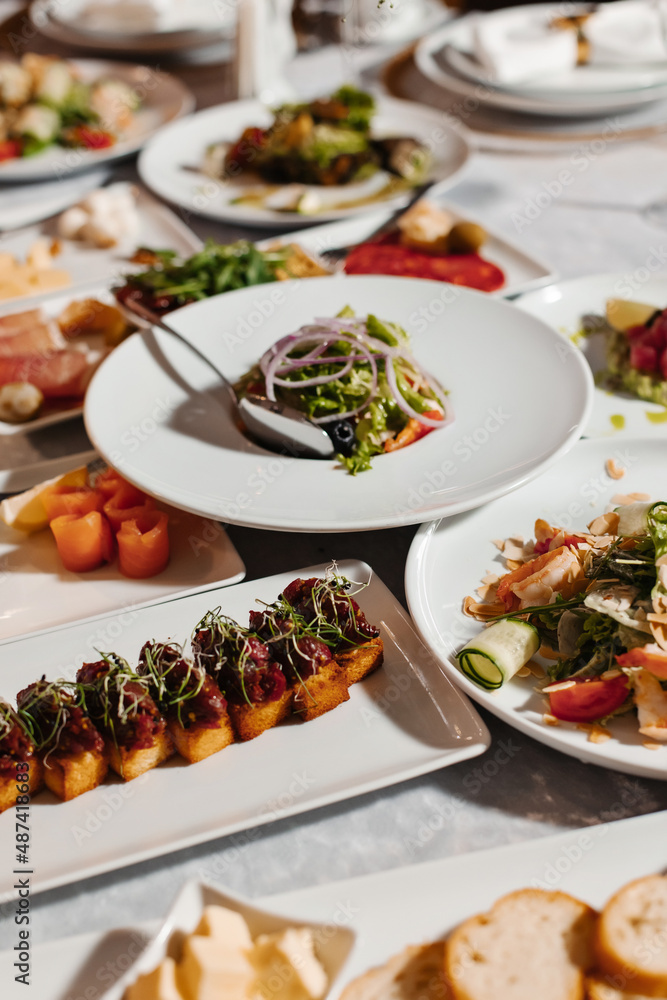banquet food in stories vertical format Stock Photo | Adobe Stock