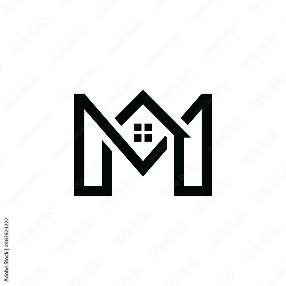Initial letter M construction logo design concept Stock Vector | Adobe ...