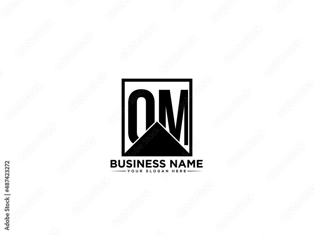 Monogram OM Logo, New Om Letter Initial Logo with House, Property ...