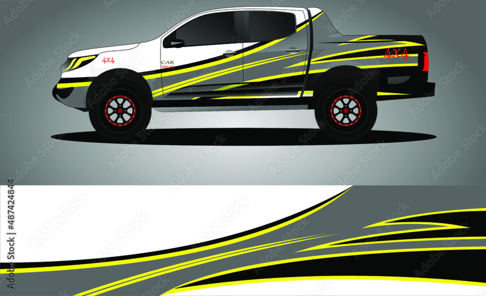 Vektor desain bungkus mobil balap. Grafis abstrak stripe racing ...