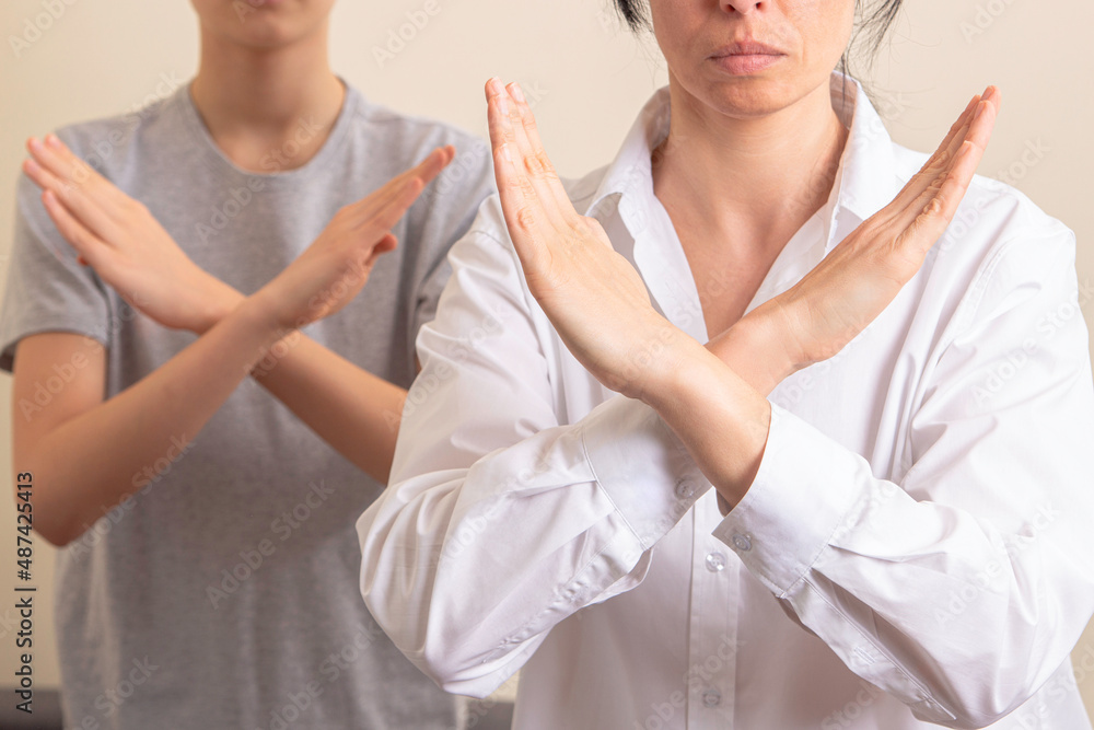 Crossed hands. Break the bias symbol of woman's international day ...