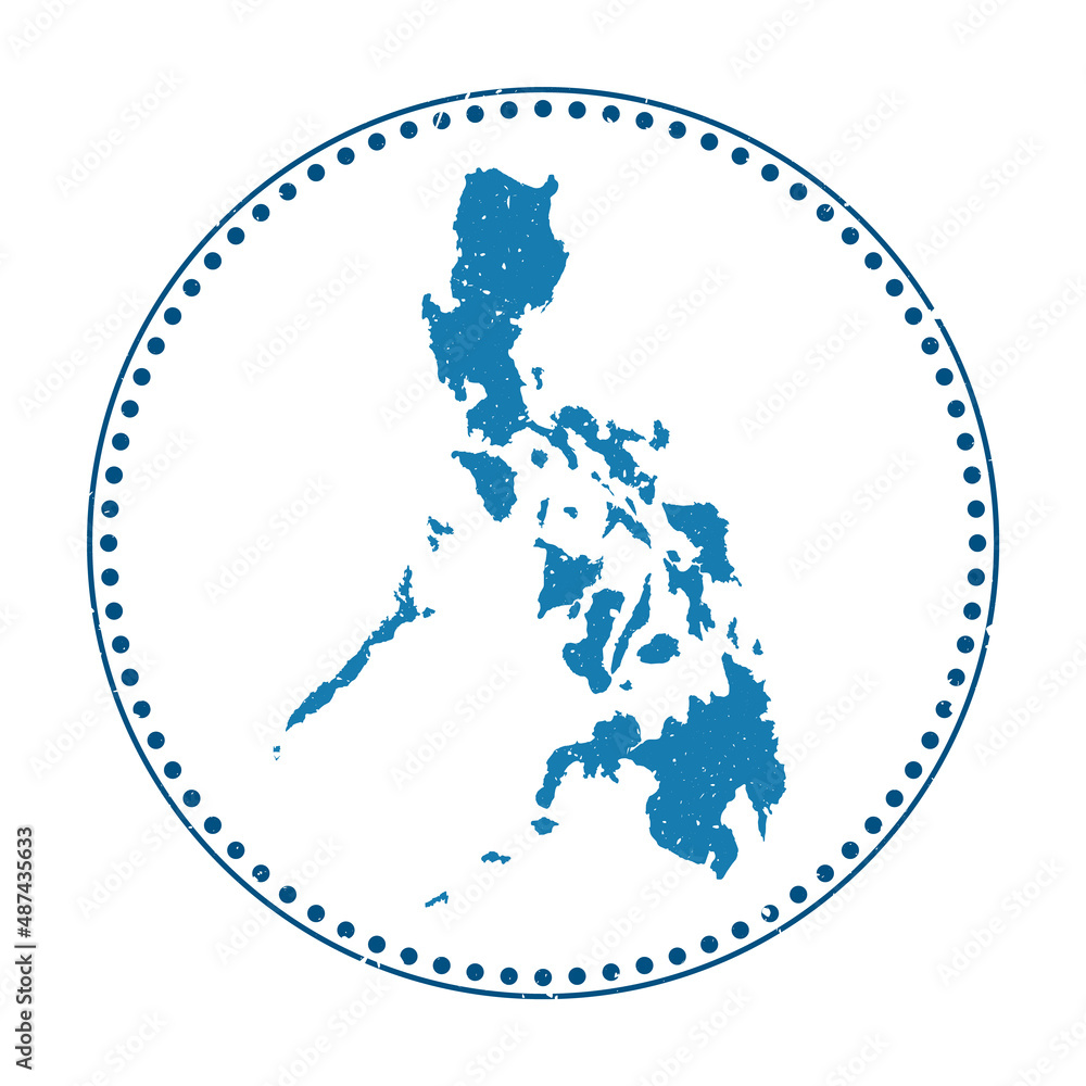Philippines sticker. Travel rubber stamp with map of country, vector ...
