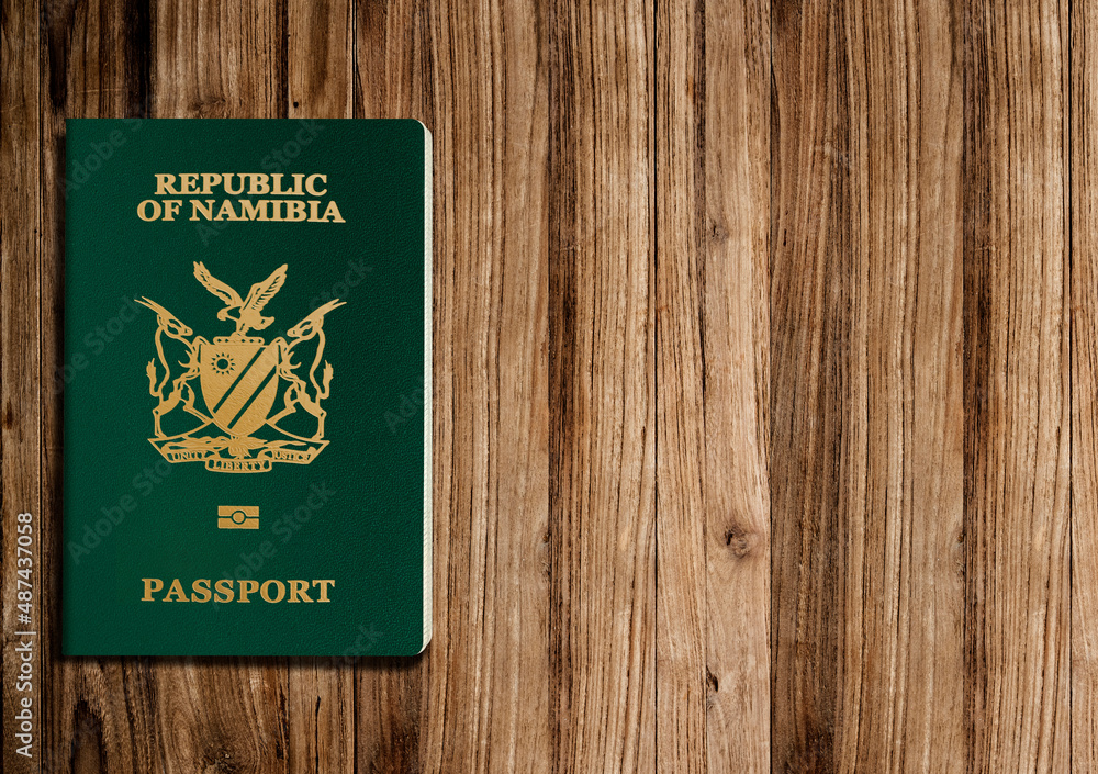 Namibian passport on wooden background ,Namibian passports are issued ...