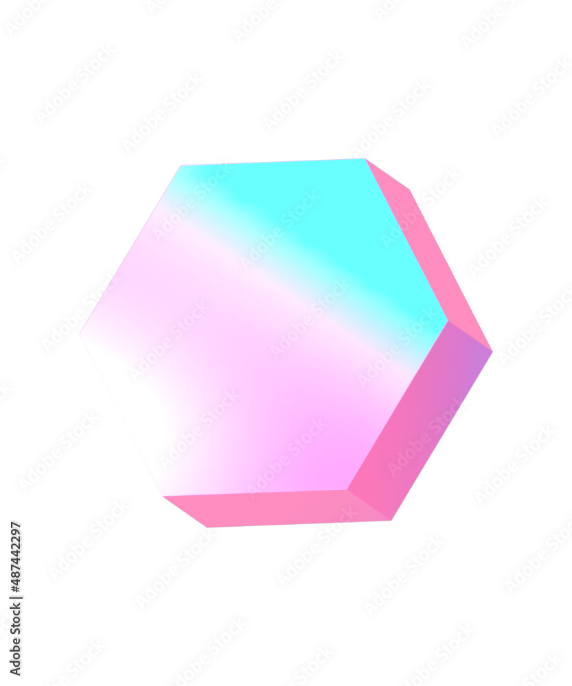 3d hexagon, hexagon symbol, 3d shape hexagon, 3d abstract hexagon Stock Vector | Adobe Stock