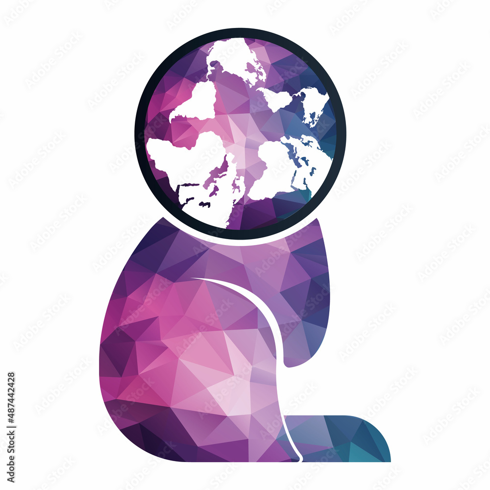 World Pets Logo Template Design. Cat planet vector logo design. Stock ...