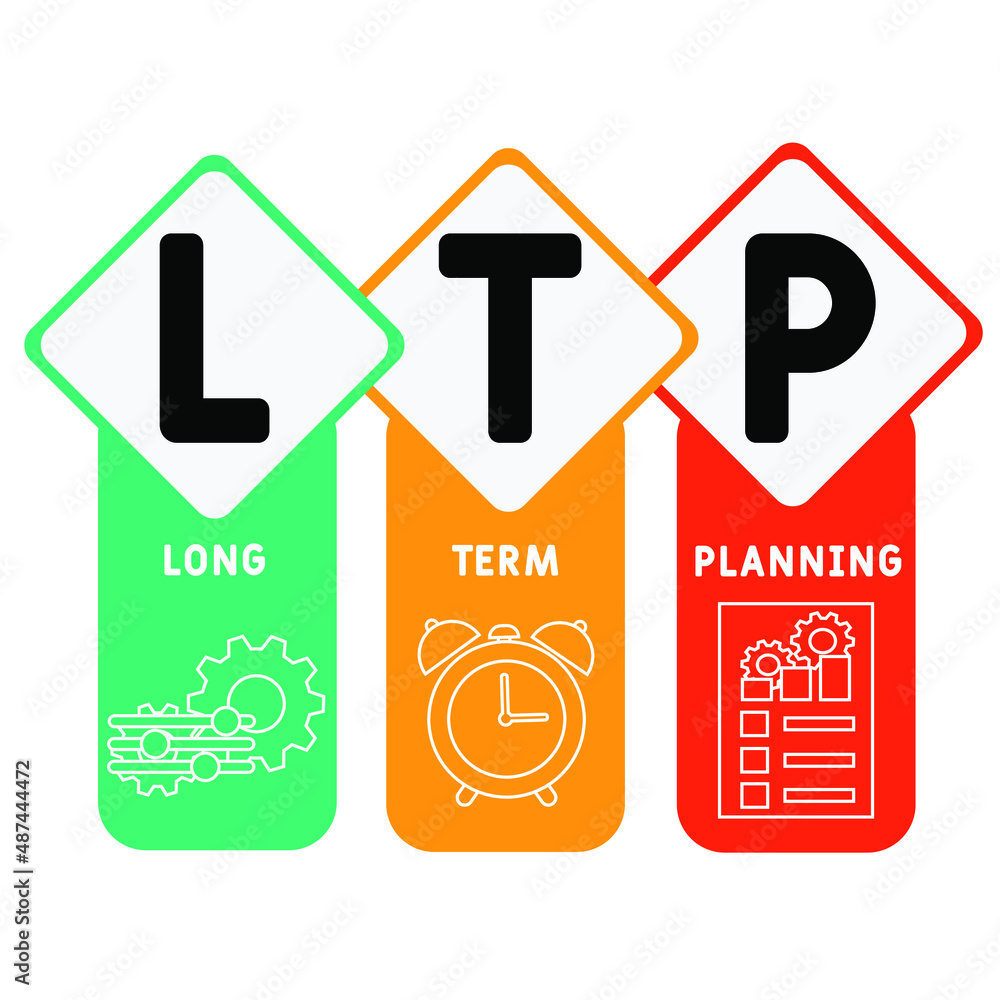 LTP - Long-Term Planning acronym. business concept background. vector ...