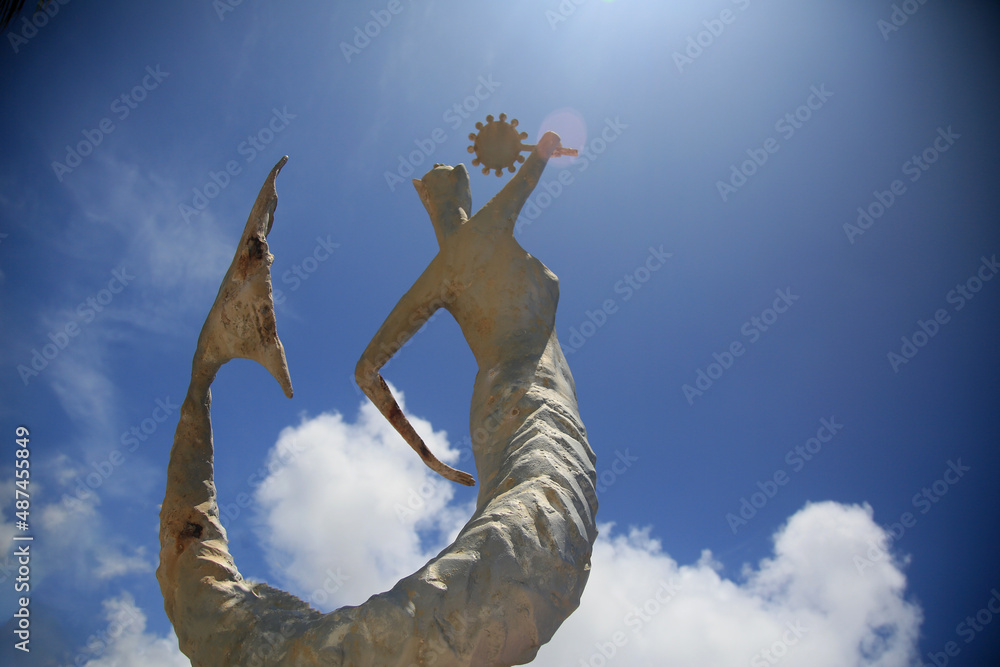 salvador, bahia, brazil - january 27, 2022: Sculpture of a mermaid on a ...