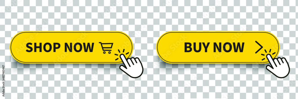 Buy Now Button Icon. Shop Now Button Click Mouse Cursor and Shopping ...