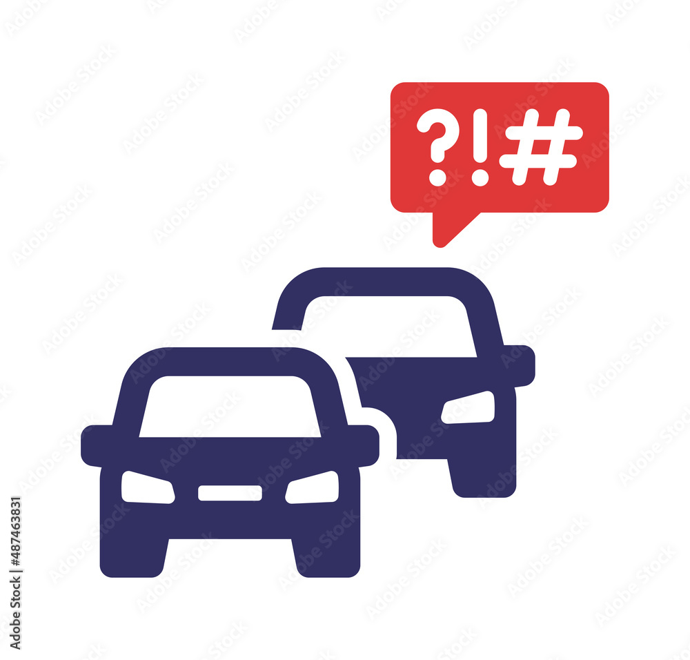 Roadrage icon. Road Rage symbol vector isolated on white background ...