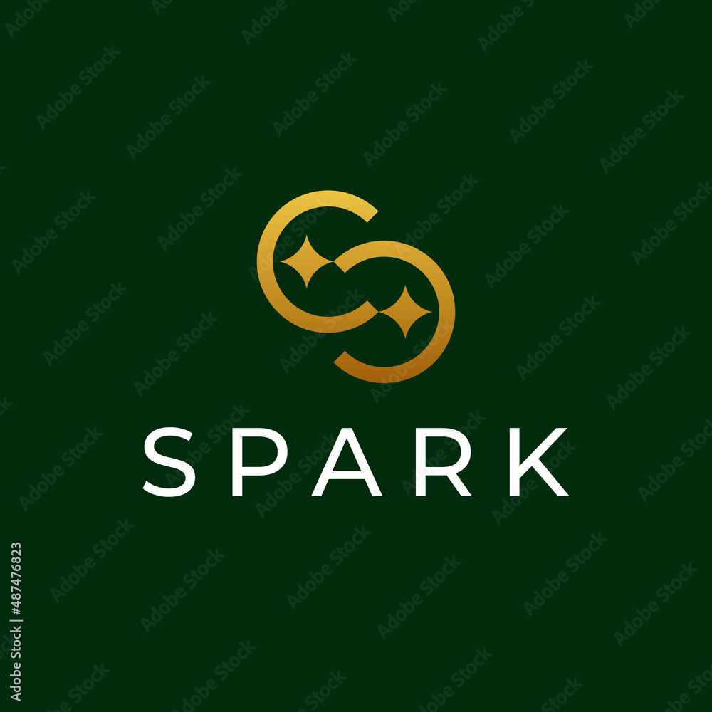 Simple and Luxury Letter S with Spark Logo Design Ideas Stock Vector ...