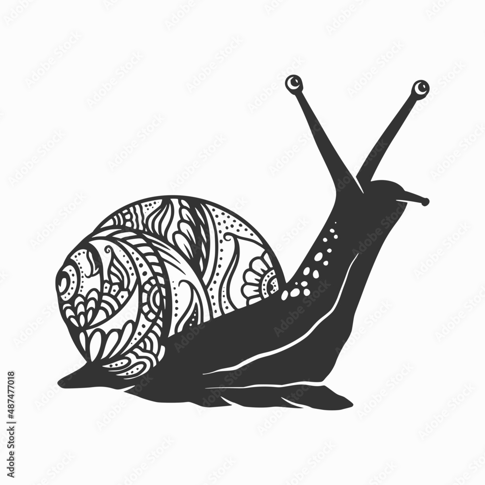 Snail vector illustration, snail logo design Stock Vector | Adobe Stock