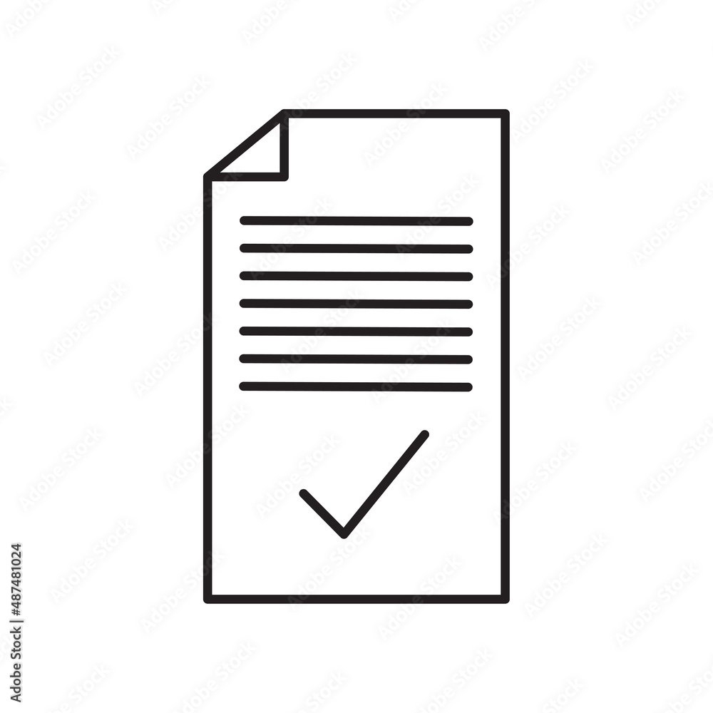 Document with checkmark. Business style. Document approval mark ...