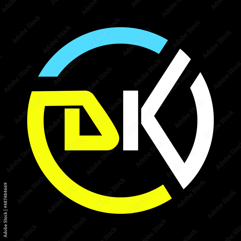DK letter logo design on black background Initial Monogram Letter DK ...