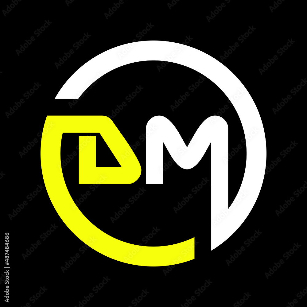 DM letter logo design on black background Initial Monogram Letter DM ...