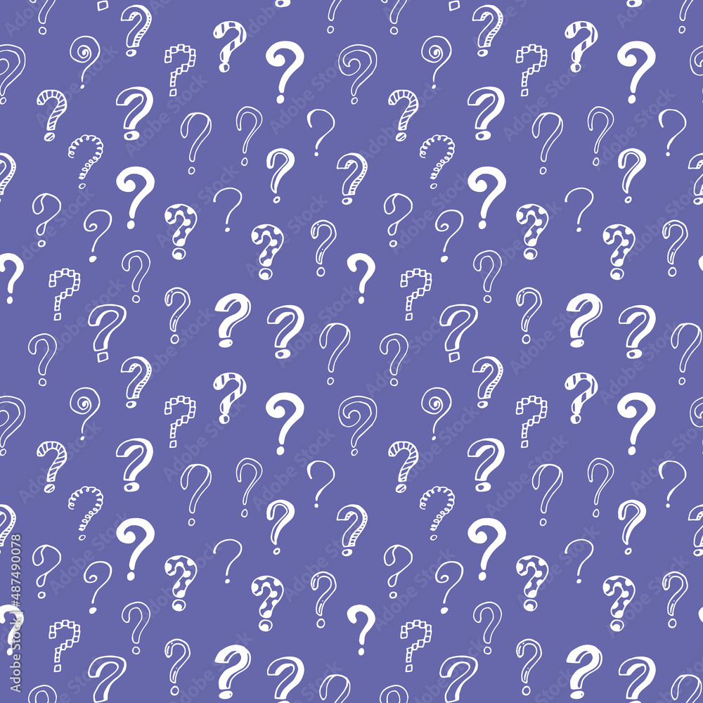 question mark seamless pattern hand drawn doodle, vector. wallpaper ...