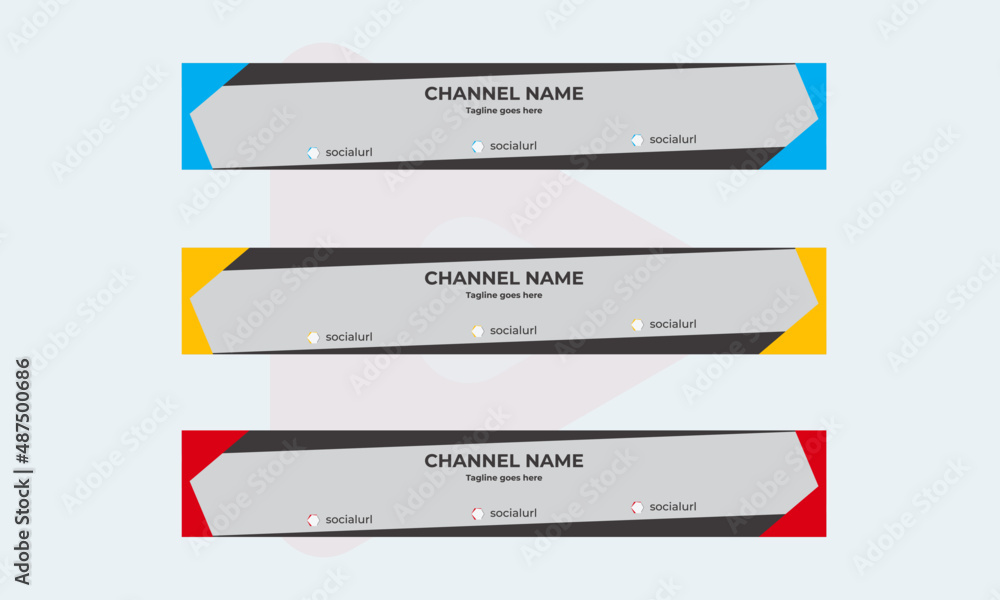 youtube channel art cover template, Header banner design for social ...