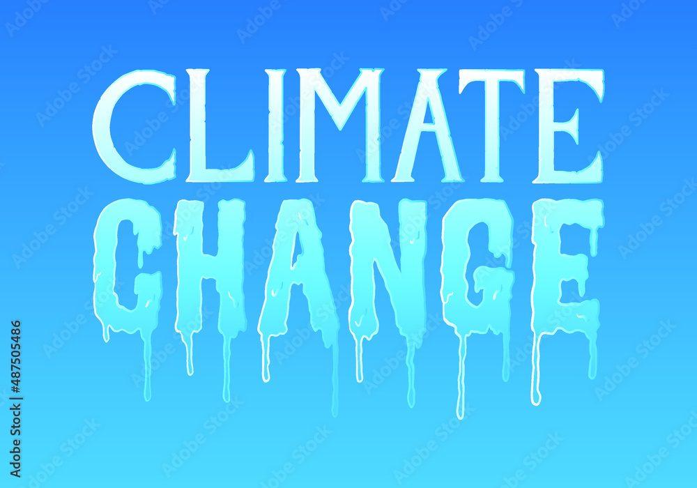 Climate Change. Typography logo design emblem. Digital typography logo ...